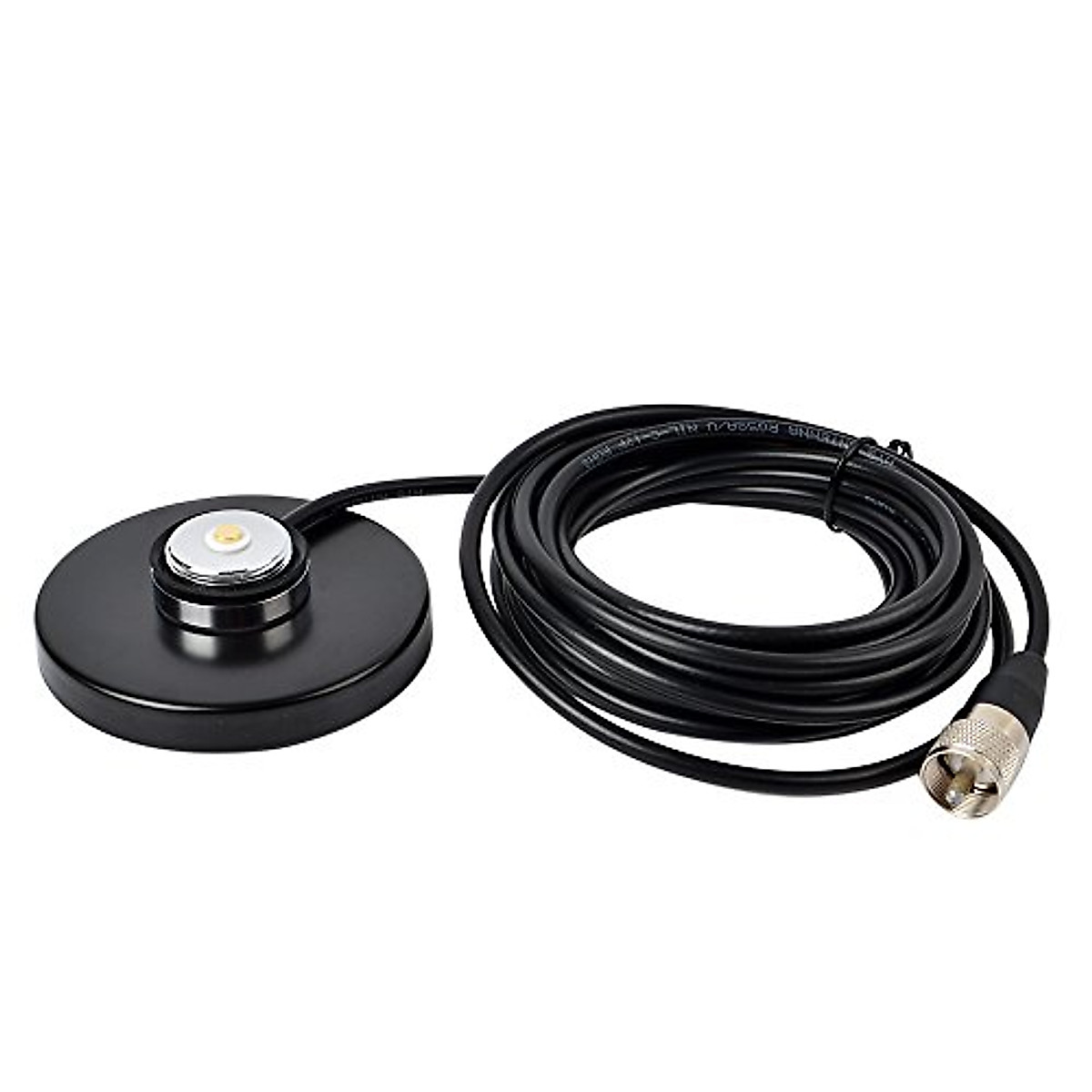 HYS TC-MB90 NMO Mount Magnetic Base for Car Bus Taxi Mobile Radio Antenna W/5M(16.4ft) RG58 Coaxial Cable PL-259 Plug