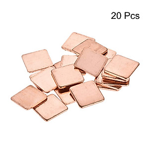 uxcell Flat IC Chipset Thermal Copper Heatsink for CPU GPU 15 x 15 x 1.5mm 20pcs