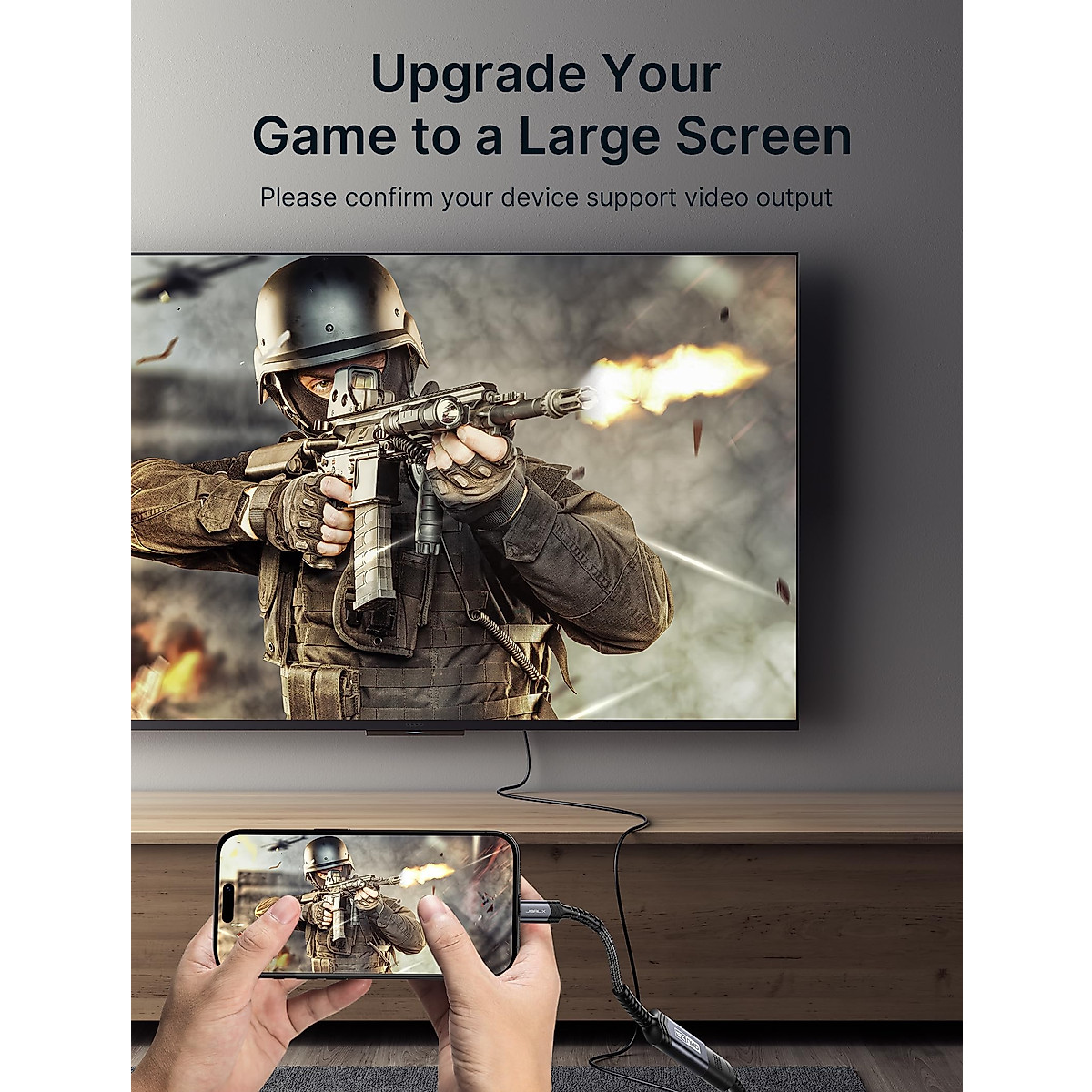 JSAUX USB C to HDMI Adapter, 4K USB Type-C to HDMI Female Adapter [Thunderbolt 3 Compatible] for iPhone 15 Pro, MacBook Pro/Air, Surface, Samsung Galaxy S21 S20 Ultra S10 S9 S8, Dell XPS 15-Grey