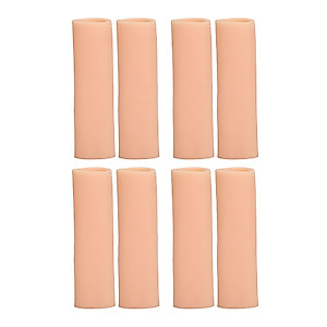 4 Pairs Reusable Toe Sleeves Cushioned Elastic Toe Pad Protectors for Blisters Fingers, Soft Resilient, Secure Wrapped, Skin Friendly, Adjustable Sizing