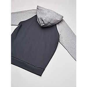 Under Armour Mens Rival Wordmark Colorblock Hoodie , (012) Pitch Gray / Mod Gray Light Heather / Onyx White , Large