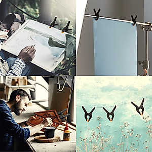 WOCTEC 3.5 Inches Small Spring Clamps, Pack of 10 Heavy Duty Plastic Clamps for Crafts and Woodworking- Backdrop Clamps for Pool Cover, Photography and Home Improvement