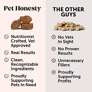 Pet Honesty Multivitamin Puppy Treats - Essential Dog Supplements & Vitamins for Learning and Cognitive Development- Probiotics, Omega Fish Oil for Health & Heart, Immune Health - Dog Health Supplies