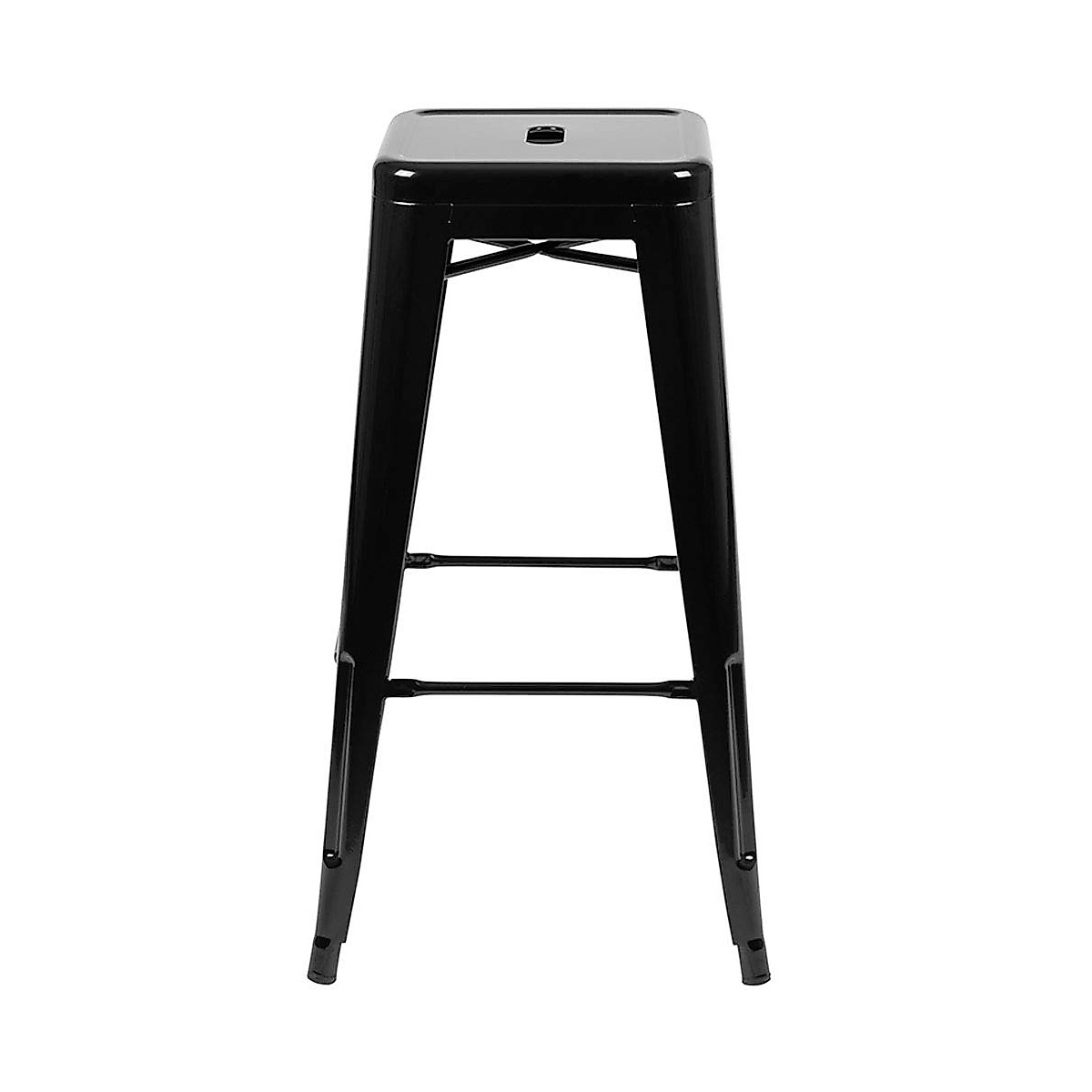 Flash Furniture Lily 30" High Metal Indoor Bar Stool in Black - Stackable Set of 4