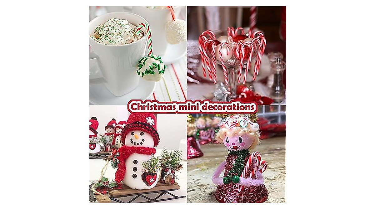 HADDIY Christmas Mini Candy Canes - 60 Pcs for Crafts
