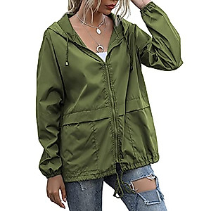 Lightweight Rainwear,Waterproof Active Outdoor Cycling Hiking Rain Jacket Army Green XL