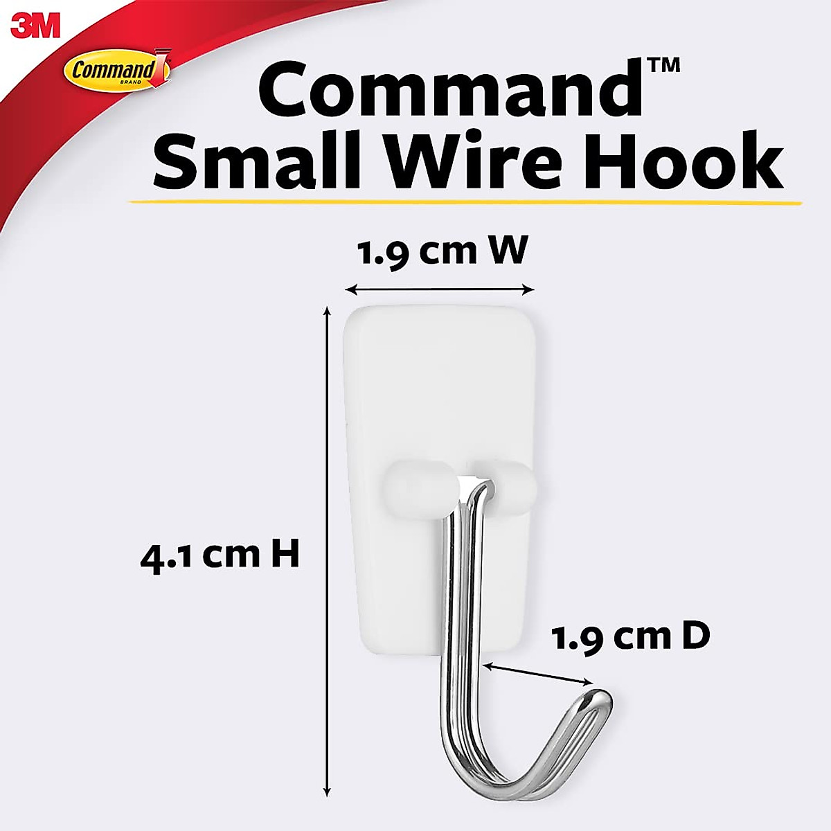 Command Small Wire Toggle Hooks, Damage Free Hanging Wall Hooks with Adhesive Strips, No Tools Wall Hooks for Hanging Organizational Items in Living Spaces, 3 White Hooks and 4 Command Strips