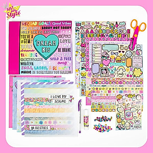 Just My Style Ultimate Scrapbook, Personalize and Decorate A 40-Page DIY Scrapbook, Great for Travel, Road Trips & On-The-Go, Memory Keeper Scrap Book for Kids & Tween Ages 6, 7, 8, 9