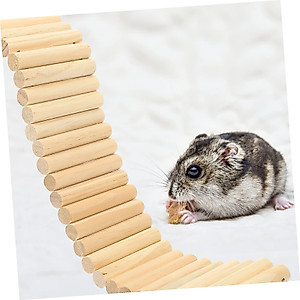 FUOYLOO Ladder Fence Wooden Suspension Bridge Guinea Pig Wooden Rat Bendable Ladder Hamster Wooden Ladder Climbing Ladder Climbing Toys Hedgehog Separating Fence Small Animals Ornaments