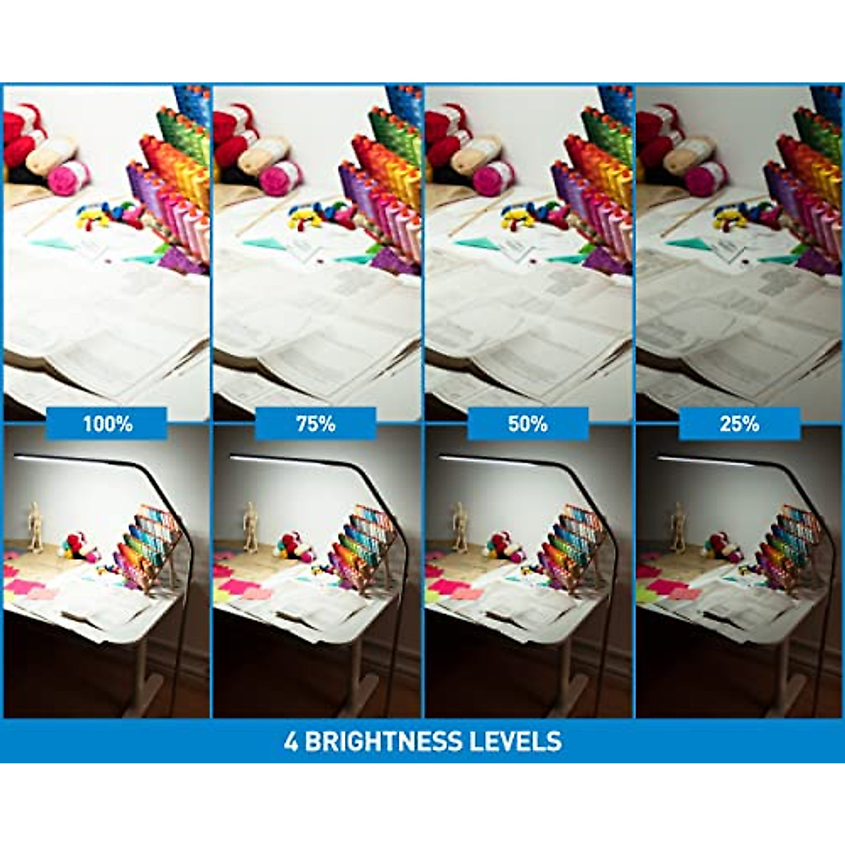 Daylight U35108 Clamp on, LED, Brushed Steel