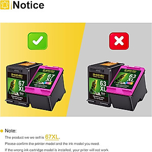 SHEENGO Remanufactured Ink Cartridge Replacement for HP 67XL Ink Cartridges Black Color Combo Pack for Envy 6055e 6055 6052 6075 Envy Pro 6455e 6455 6475 6458 DeskJet 4155 2755e 2755 (Black, Color)