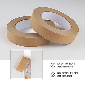 Lichamp 2 Pack Brown Painters Tape 1 inch, Brown Masking Tape 1 inch x 55 Yards x 2 Rolls (110 Total Yards)