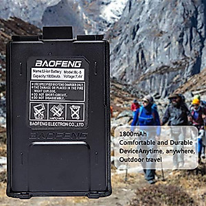 BAOFENG BL-5 7.4V 1800mAh Big Capacity Li-ion Battery Compatible UV-5R BF-8HP UV-5RX3 RD-5R UV-5RTP UV-5R MK2 MK3X MK5 Plus UV-5RE Etc Two Way Radio (1Pack)