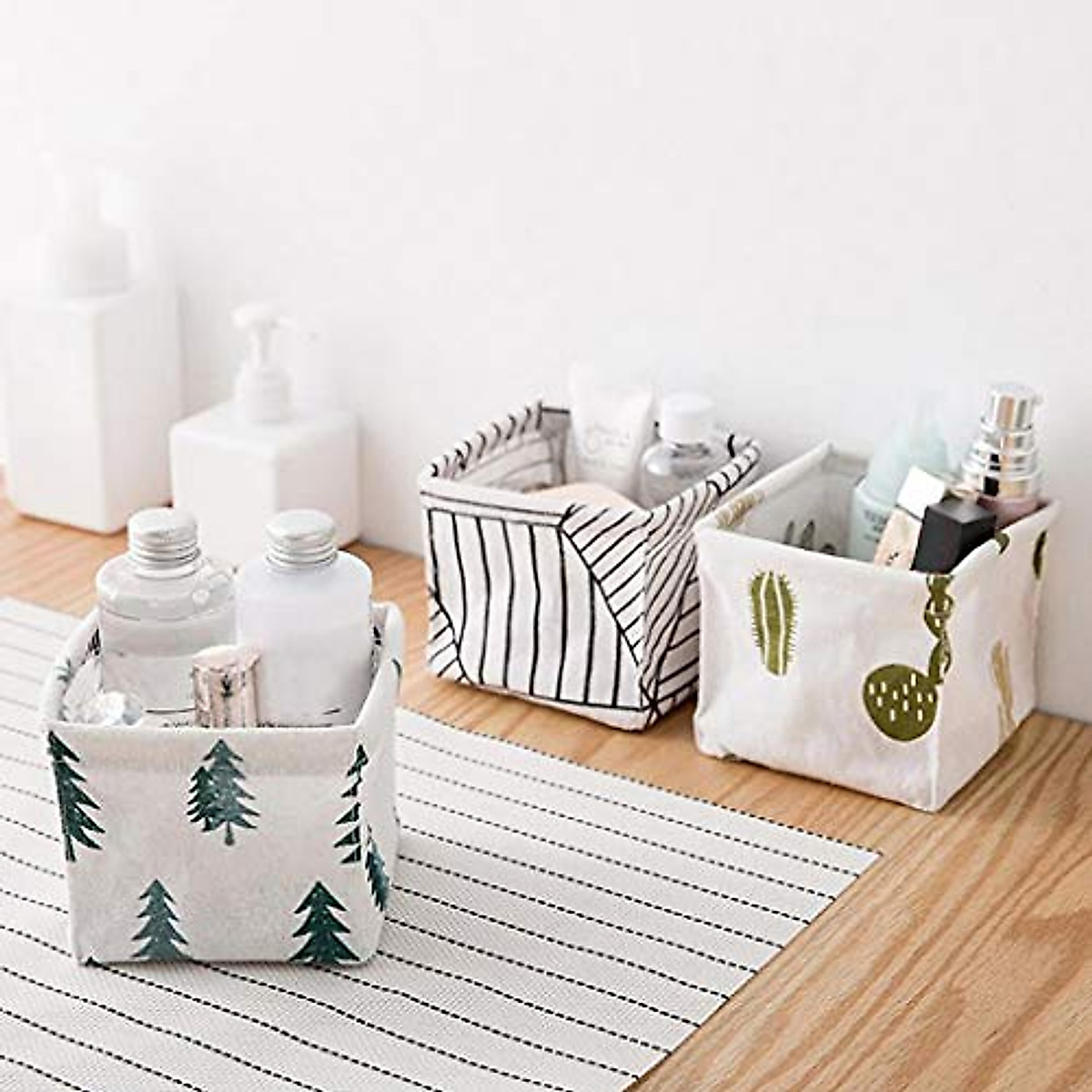 AKIWOS 2Pcs Toy Storage Basket, Cloth Storage Bin Durable Organizer for Desk, Office, Wardrobe to Storage Small Stuffs