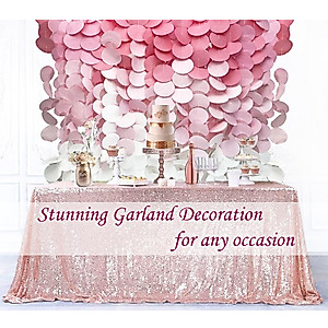 VINANT Party Decoration Garland Backdrop - Birthday Decoration - Baby Shower for Girl - Bachelorette Party - Wedding Shower - Graduation - Mothers Day - Ombre Effect Background - Pink Garland