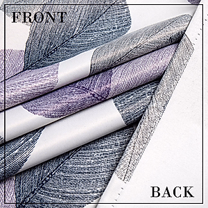 MRTREES Leaves Printed Valance Curtains 16 inch Room Darkening Grey Kitchen Curtain Valances Living Room Leaf Print Triple Weave Multi Color Window Treatment Bedroom 1 Panel Rod Pocket