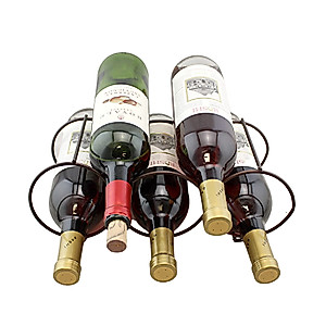 Stackable Table Top Wine Rack Bottle Holder (Bronze)