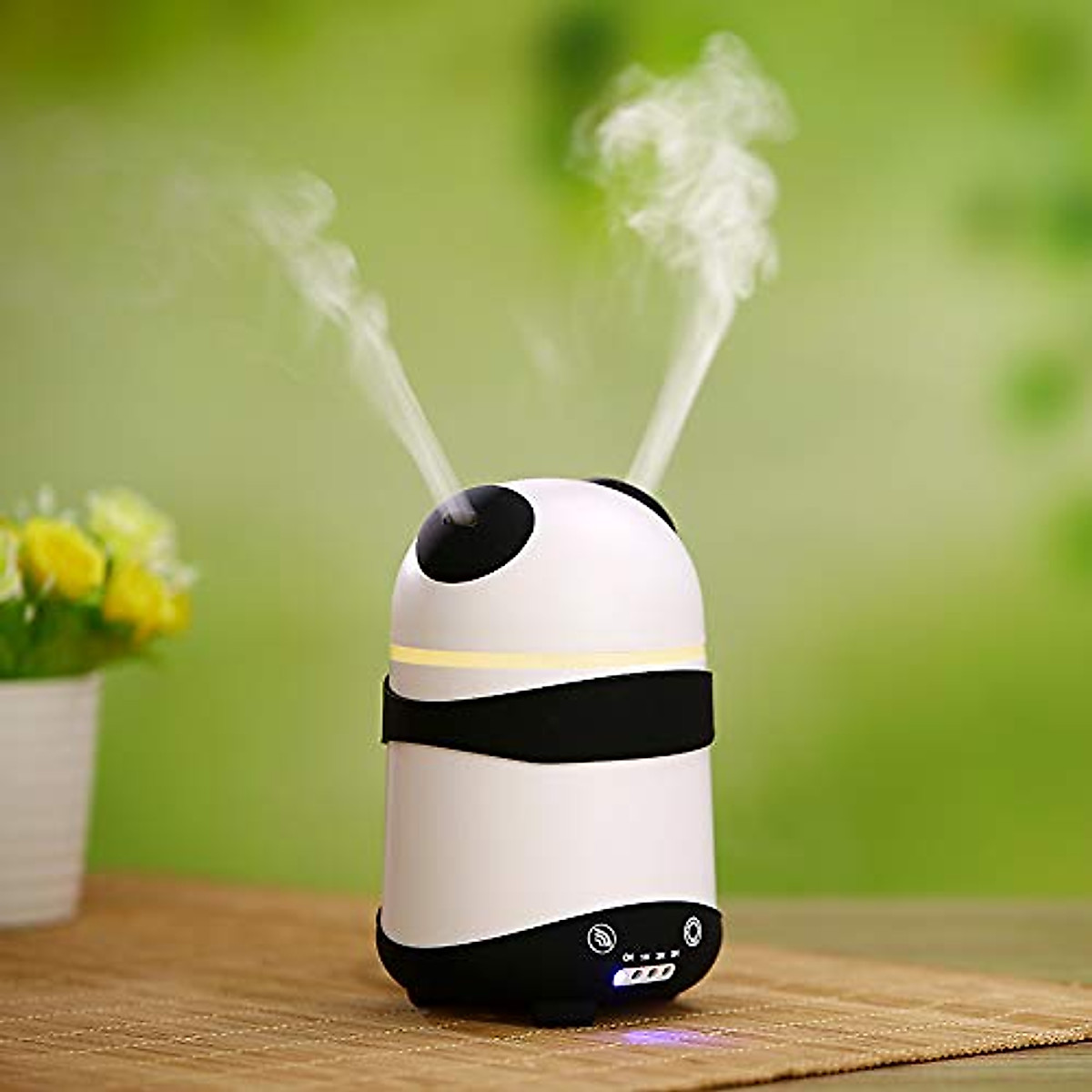 O-Mei Stars Essential Oil Diffuser, Panda-Shaped Aromatherapy Diffuser, Diffusers for Essential Oils, LED Mute Cool Mist Humidifier for Bedroom Baby Room Home Office,Waterless Auto-Off humidifiers