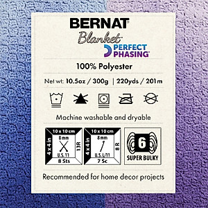 Bernat Blanket Perfect Phasing - 2 Pack of 220 Yards/10.5 oz Forest 100% Polyester Yarn