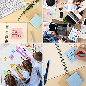 EOOUT 8 Pads Lined Sticky Notes, 3x3 Inches Self-Stick Note Pads, 100 Sheets/Pad, Super Adhesive Memo Pads, Morandi Colors Lined Sticky Notes for Study, Works, and Daily Life