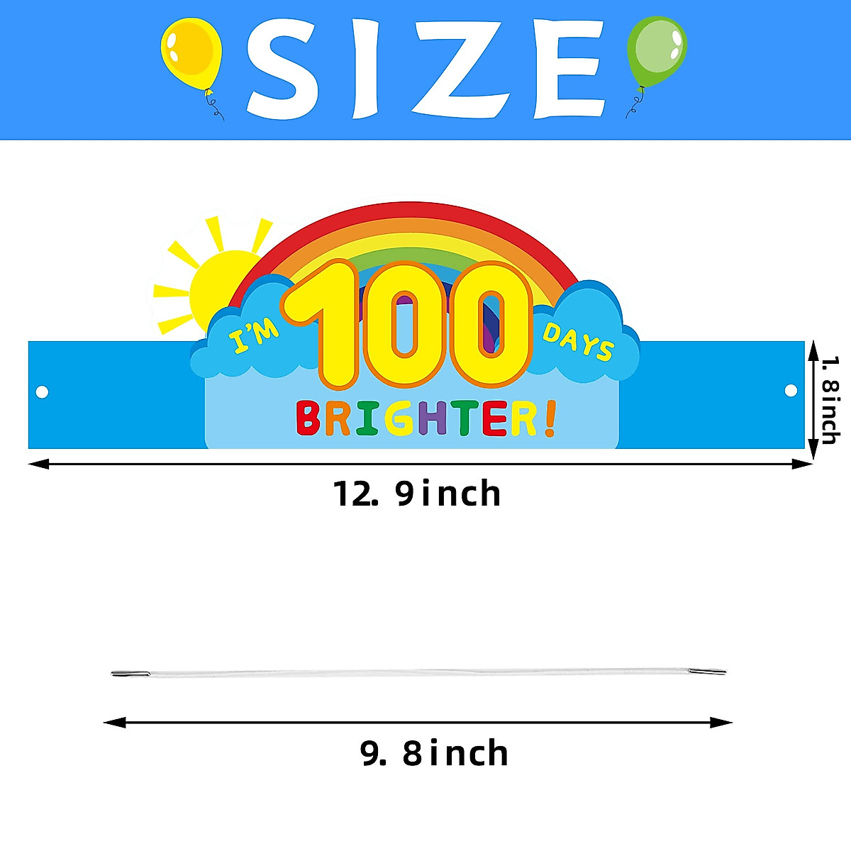 MISS FANTASY 36 Pieces 100 Days of School Crowns 100 Days of School Photo Booth Props 100th Day of School Hats for Kids 100 Days of School Celebration Party Decorations School Classroom