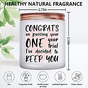 First Anniversary Funny Gifts for Her, Him- Humorous 1 Year Anniversary Fun Gift for Girlfriend Boyfriend, Candle Gifts for Husband Wife, Lavender Scented Candle