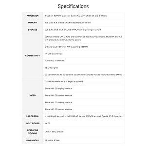 Waveshare Pi Compute Module 4 Comes with an Official Raspberry Pi CM4101032 (with Wireless, 1GB RAM, 32GB eMMC Flash), an Antenna Kit and a HEATSINK(3 Items)
