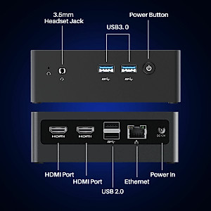 AWOW Mini PC Mini Desktop Computer Intel Celeron N3450, 8GB DDR4 128GB SSD 4K@30Hz, HDMI x2, Dual Band WiFi, USB x4 Gigabit Ethernet, BT 4.2 AL34 Micro PC