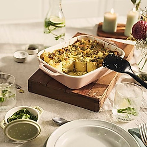 STAUB Stoneware Gratins Ceramic 2-pc Rectangular Baking Dish Set-Macaron Pastel Pink