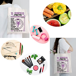 MEIKIUP Zodiac Constellation Canvas Tote Bag 12 Horoscope Astrology Gift Birthday Gifts for Women(Scorpio Tote Bag)