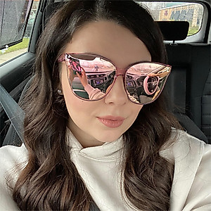 LVIOE Polarized Sunglasses for Women Modern Cute Cat Eye Style UV Protection LS1627s