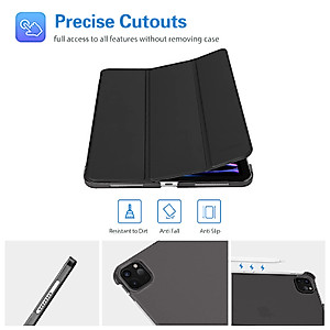 ProCase Cover for iPad Pro 11 Inch Case 2022/2021/2020/2018, Slim Stand Hard Back Shell Smart Cover for iPad Pro 11 4th Generation 2022 / 3rd Gen 2021/ 2nd Gen 2020 / 1st Gen 2018 -Black