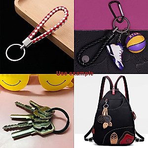 ZoloAJay 20 Pack Key Ring Keychain 1 Inch 25mm Diameter Metal Flat Split Key Chains Rings for Home Car Dog Tag Office Lanyards Keys Attachment Black