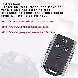 Keyless Entry Remote Control Car Key Fob Fits for 2014-2019 GMC Sierra/Chevy Silverado 2015-2021 GMC Canyon/Chevy Colorado (M3N-32337100 Chrome), Set of 2