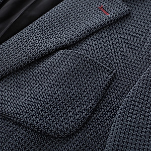 Men's Fashionable Plaid Blazer Lightweight Wrinkle Free 2 Buttons Casual Sport Coats