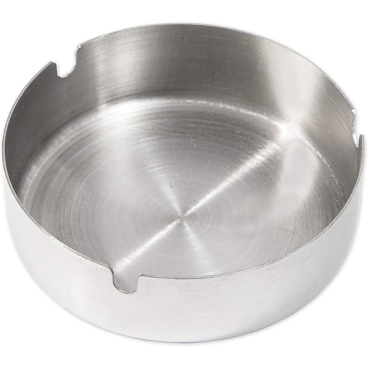 Juvale 5 Pack Stainless Steel Ashtrays for Cigarettes, Outdoor, Indoor Round Patio Ashtray, 3 Slots Each (4 x 4 x 1.2 In)