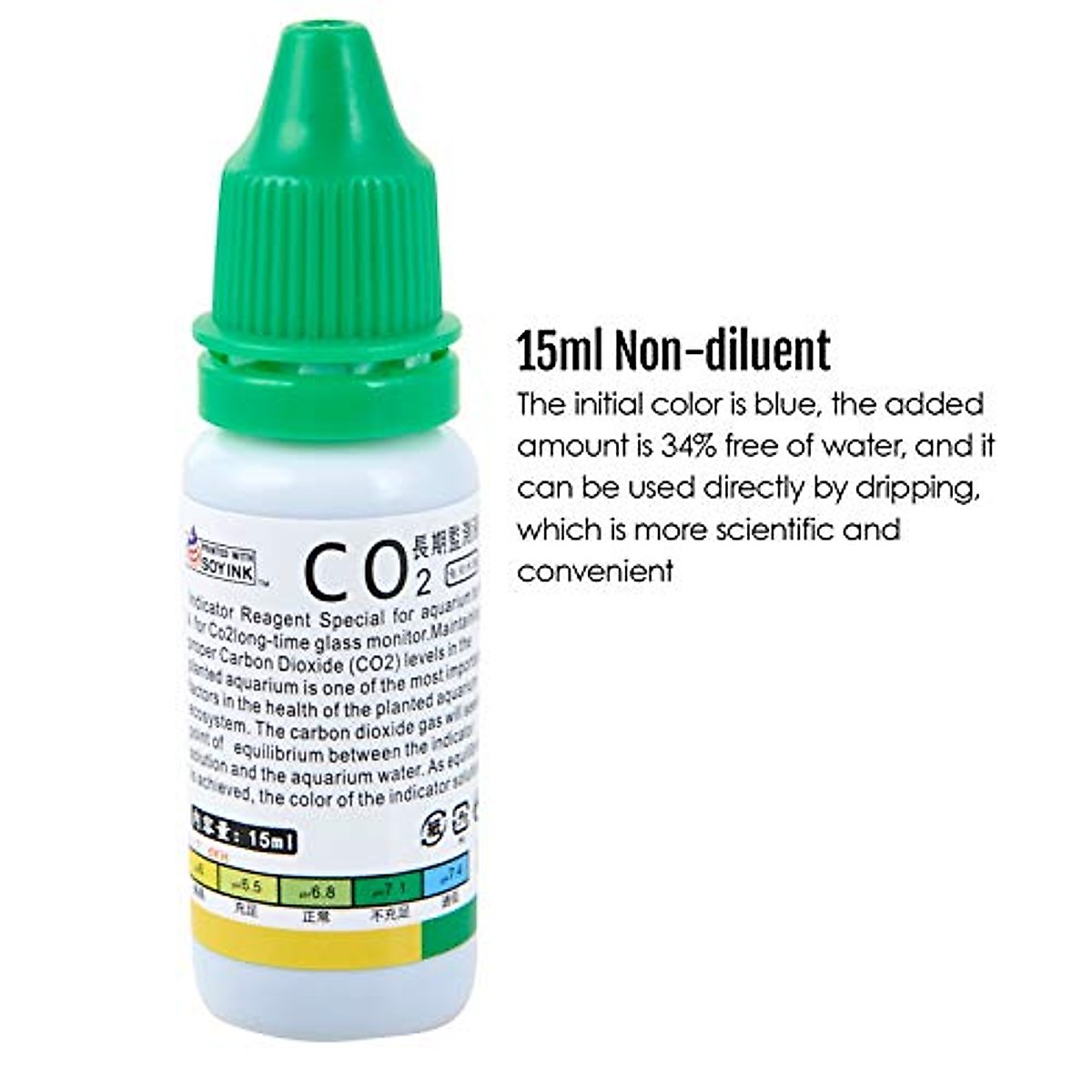 ZRDR Glass Drop Checker Kit with 15ml Co2 Checker Solution The Most Accurate Monitoring of Planted Tank Co2 Levels