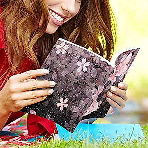 BYCHECAR Axolotl Book Sleeves for Hardcover,Stretchable Book Covers Cherry Blossom Sakura Textbook Protective Covers Washable Reusable