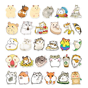 N&S Cartoon Hamster Sticker 50PCS are Suitable for Laptops, Motorcycles, Cars, Phones, Pianos, Guitars, Skateboards, Helmets, Cups, Notebooks, Fashionable Children, Teenagers and Adults Stickers.
