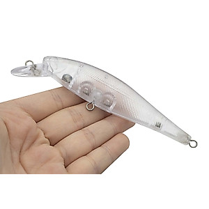 10PCS Unpainted Fishing Lures topwater Minnow Fishing Lure Blanks 11.8cm 10.98g Crankbait Artificial Hard Bait Carp Pike Bass Wobblers Deep Diving Fishing jerkbait 25# Free Eye