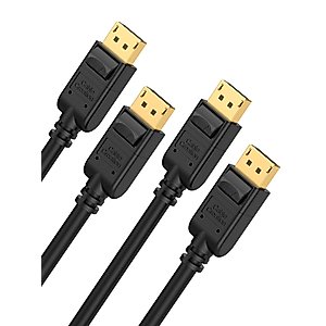 CableCreation 2-Pack DisplayPort 6 Ft/1.8M, 4K DP to DP Cable 1.2 Support 4K@60Hz, 2K@144Hz Compatible with Computer, Desktop, Laptop, PC, Monitor, Projector