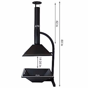 Sunnydaze 80-Inch Modern Black Steel Chiminea - High-Temperature Finish - 360-Degree Fire View