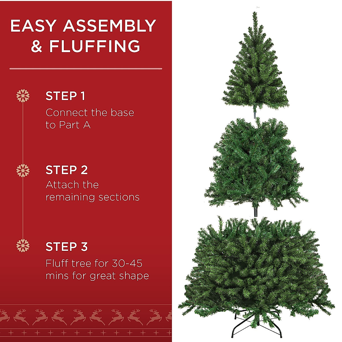 Best Choice Products 7.5ft Premium Spruce Artificial Holiday Christmas Tree for Home, Office, Party Decoration w/ 1,346 Branch Tips, Easy Assembly, Metal Hinges & Foldable Base