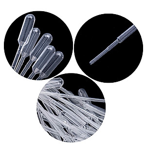 200Pcs 0.2ML Clear Disposable Plastic Transfer Pipettes, Mini Eye Droppers, Suitable for Science Laboratory, Essential Oils Pipettes Makeup Tool