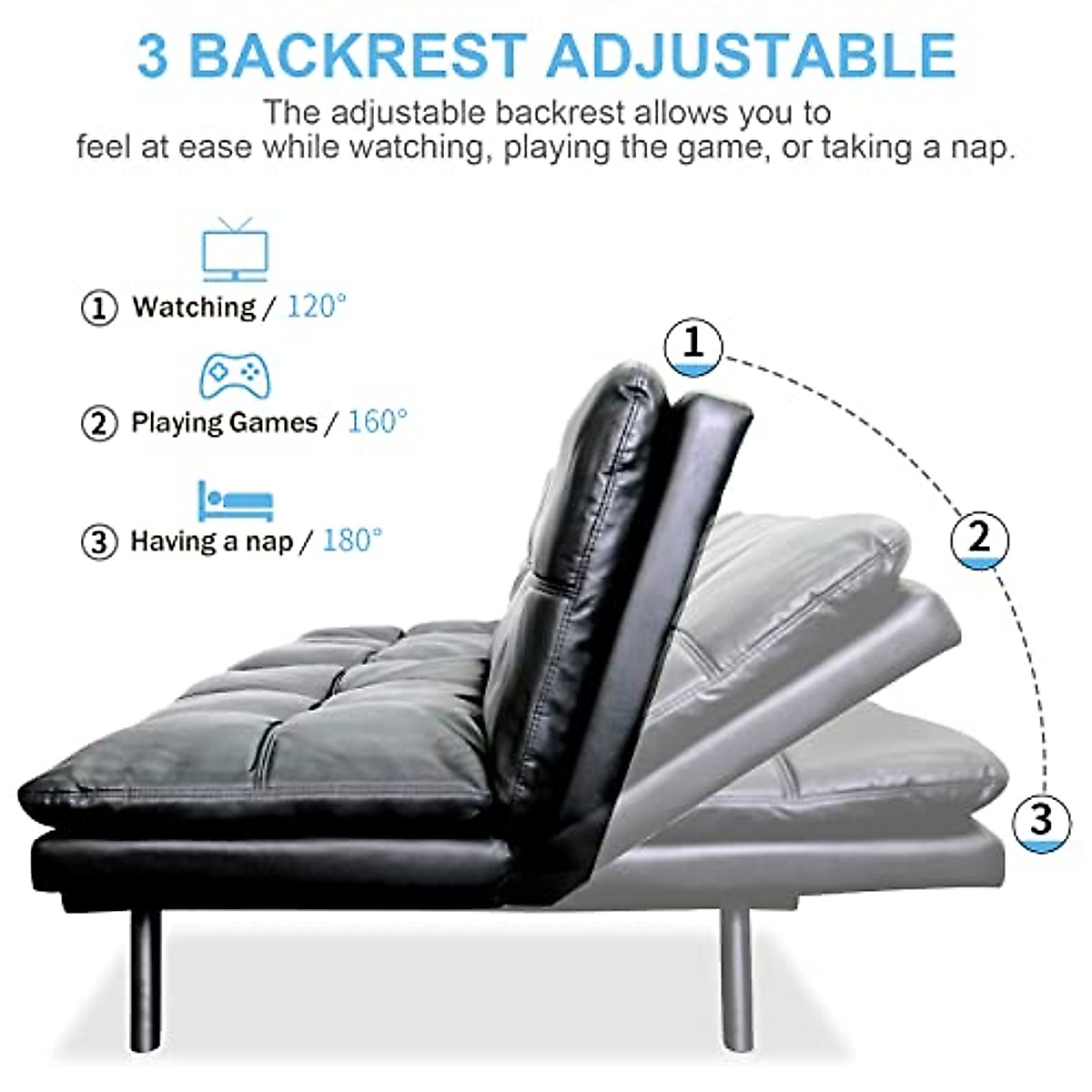 Opoiar PUBKSOFA267 Sofabed, Black-01