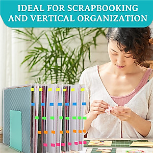 Caydo 36PCS Scrapbook Paper Storage Organizer 12 x 12 Inch Clear Scrapbook Paper Organizer with 100PCS Sticky Index Tabs Holds Scrapbook Paper, Cardstock, Vinyl Paper