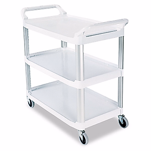 Rubbermaid Commercial 409100CM Open Sided Utility Cart 3-Shelf 40-5/8w x 20d x 37-13/16h Off-White