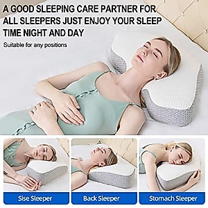 Femont Cervical Memory Foam Pillow,Contour Pillow for Pain Relief Sleeping,Neck Support Sleeping Bed Pillow for Side Back Stomach Sleepers,Breathable Washable Cover,Giftable