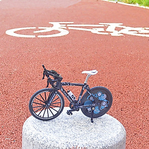 Ailejia Mini Bike Ornament Toy Doodle Bicycle Mountain Cake Topper Dirt Bike Party Decorations BMX Finger 1:8 Scale Curved Simulation Toys for Home Decor,Collection (Black)