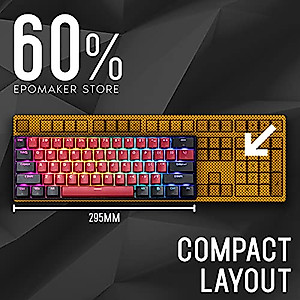 EPOMAKER SKYLOONG SK61 60% Hot Swappable RGB Mechanical Gaming Keyboard, Programmable NKRO with Shine Through PBT Keycaps, IP6X Waterproof, for Win Mac Gamer (Gateron Mechanical Red, Wine Red)